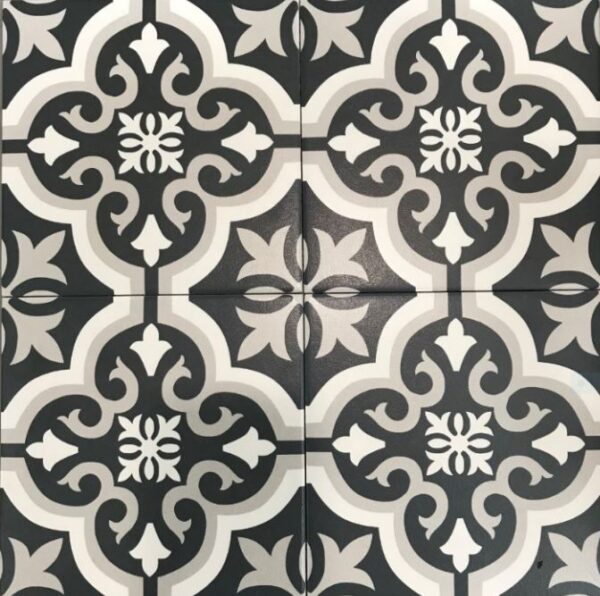 Navy Denim Patterned Floor Tile - Luscombe Tiles