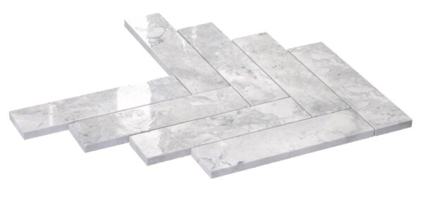 BRAZILIA GRIS LARGE HERRINGBONE Marble Mosaic in Melbourne | Luscombe Tiles